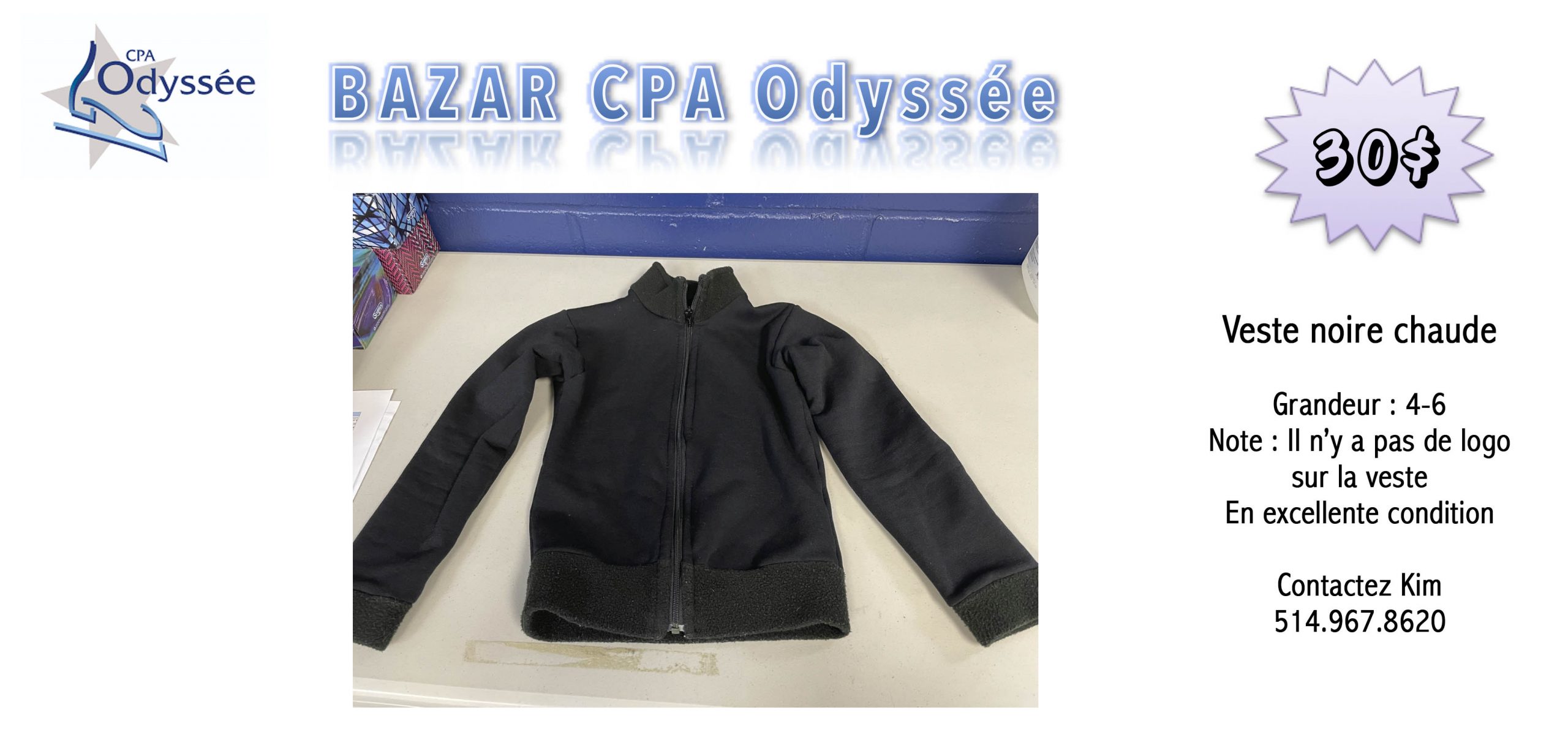 Kim Perron - Veste 4-6 pas logo - CPA La Plaine